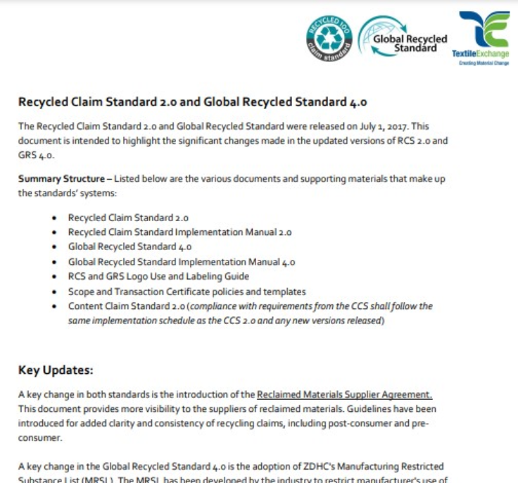 GRS-103 GRS Transition Policy - Textile Exchange