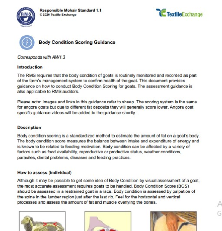 RAF-211b RMS Body Condition Scoring Guidance - Textile Exchange